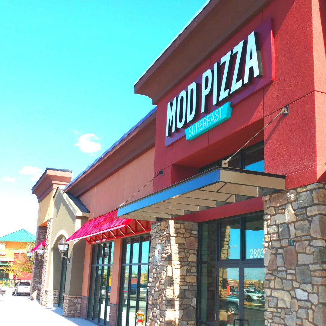 MOD Pizza Louvered Sunshades and Metal Awnings